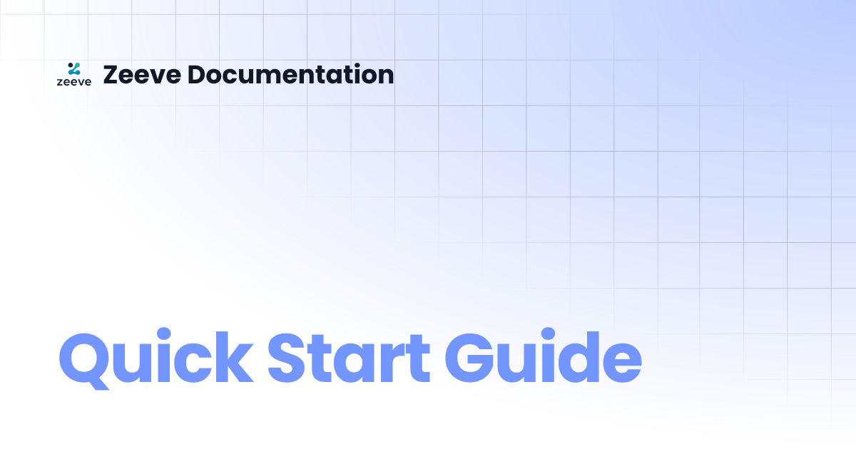 Quick Start Guide | Zeeve Documentation