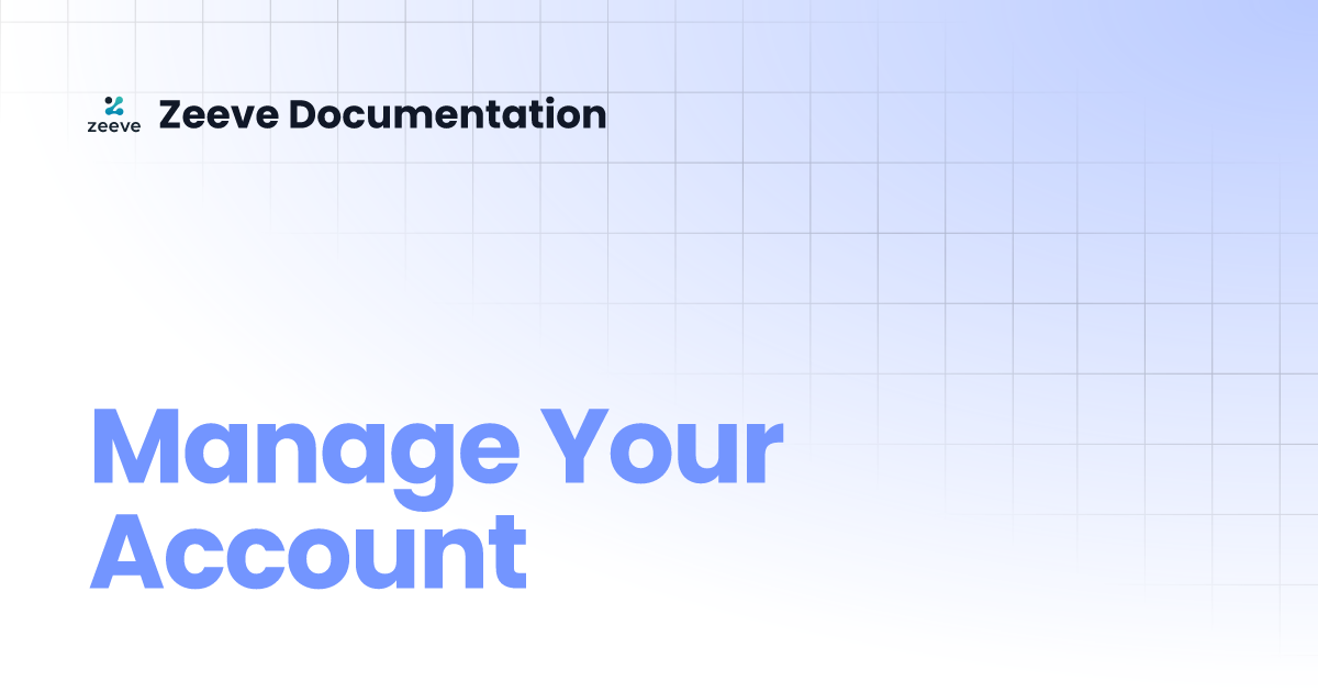 Manage Your Account | Zeeve Documentation