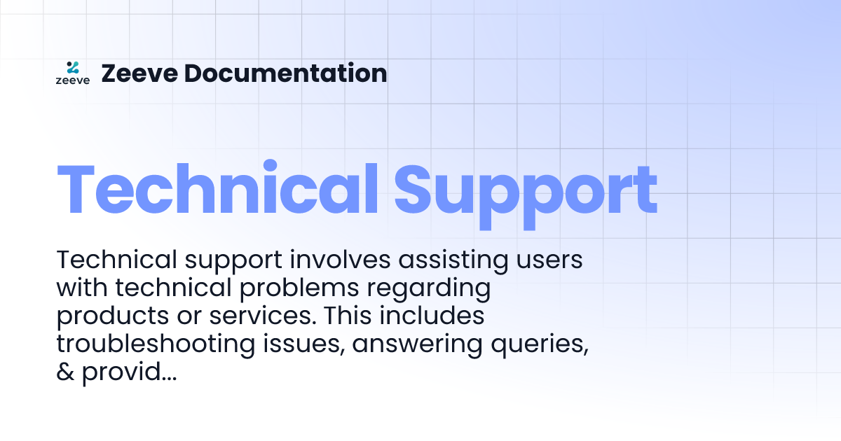 Technical Support | Zeeve Documentation
